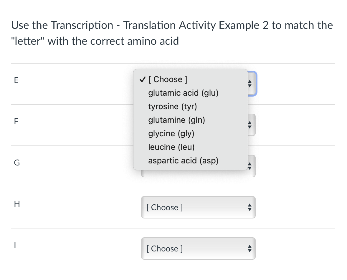 Solved Use the Transcription - ﻿Translation Activity Example | Chegg.com