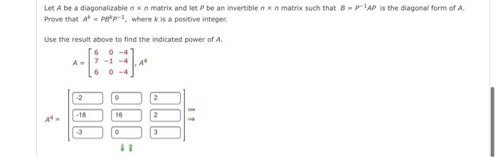 Solved B Let A be a diagonalizable n x n matrix and let P be | Chegg.com