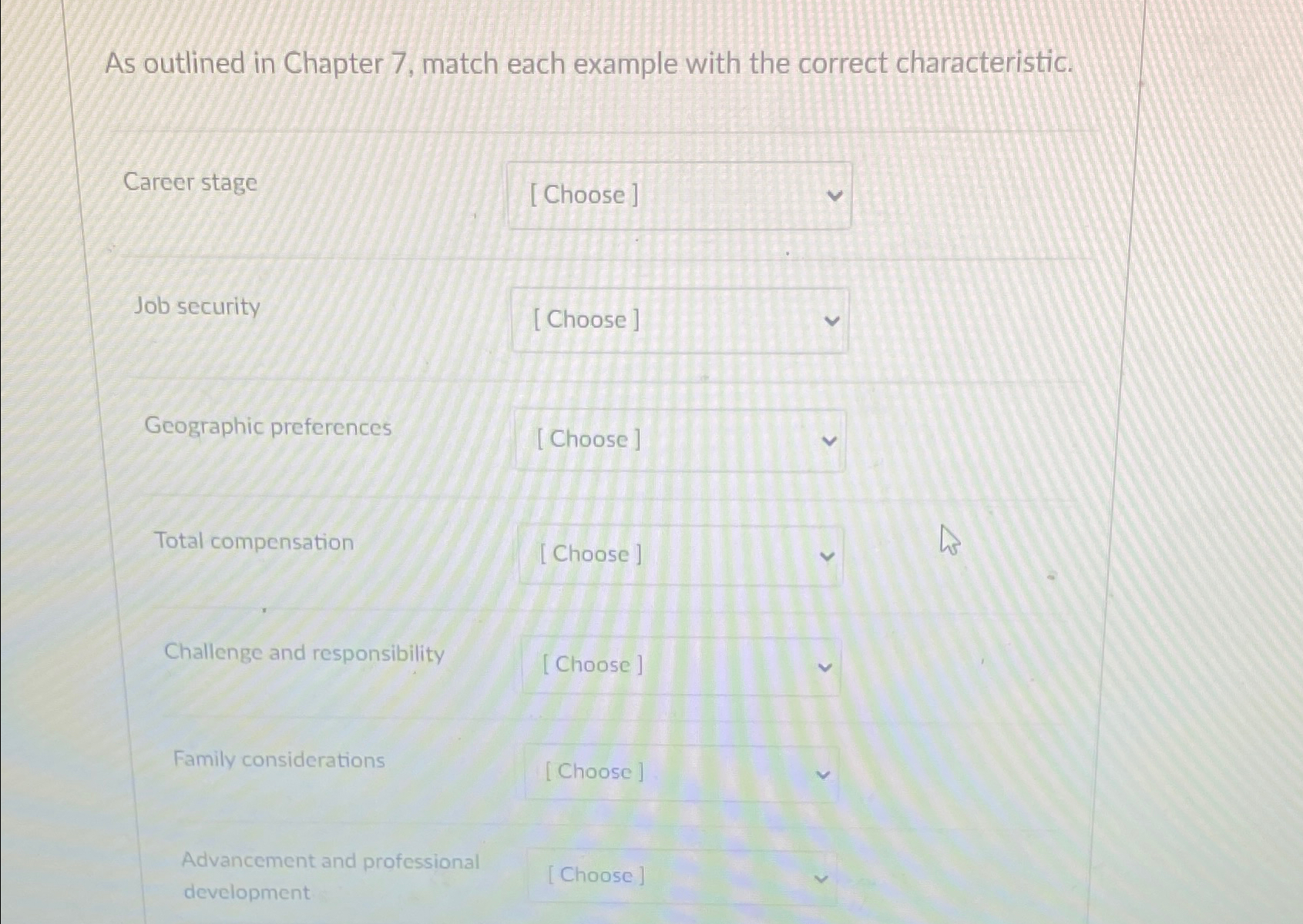 Solved As outlined in Chapter 7, ﻿match each example with | Chegg.com