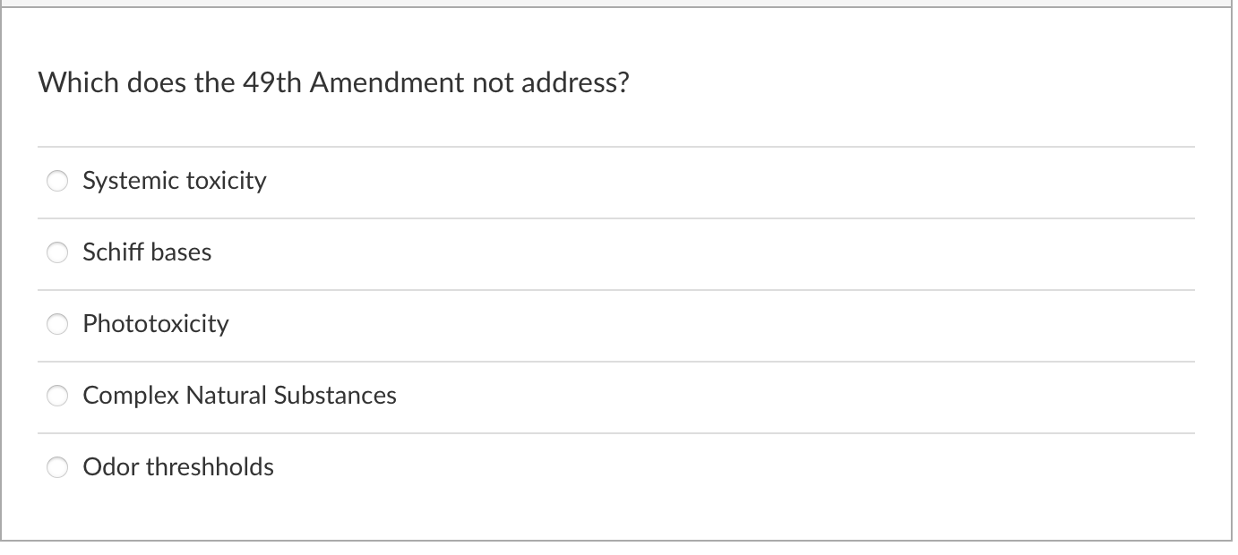 Solved Which does the 49th Amendment to the IFRA Code of | Chegg.com