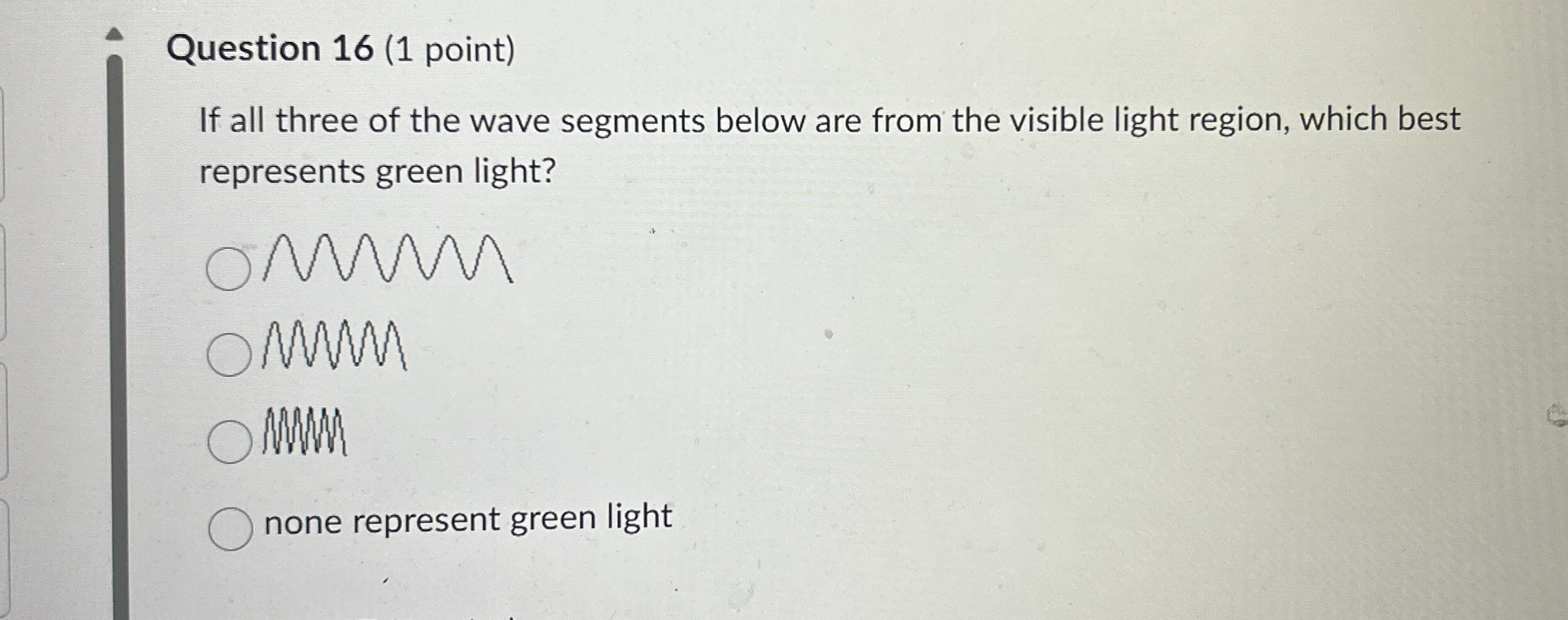 Solved Question 16 (1 ﻿point)If all three of the wave | Chegg.com