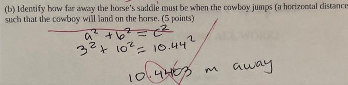 Solved A cowboy is standing on a ledge and whistles for his | Chegg.com