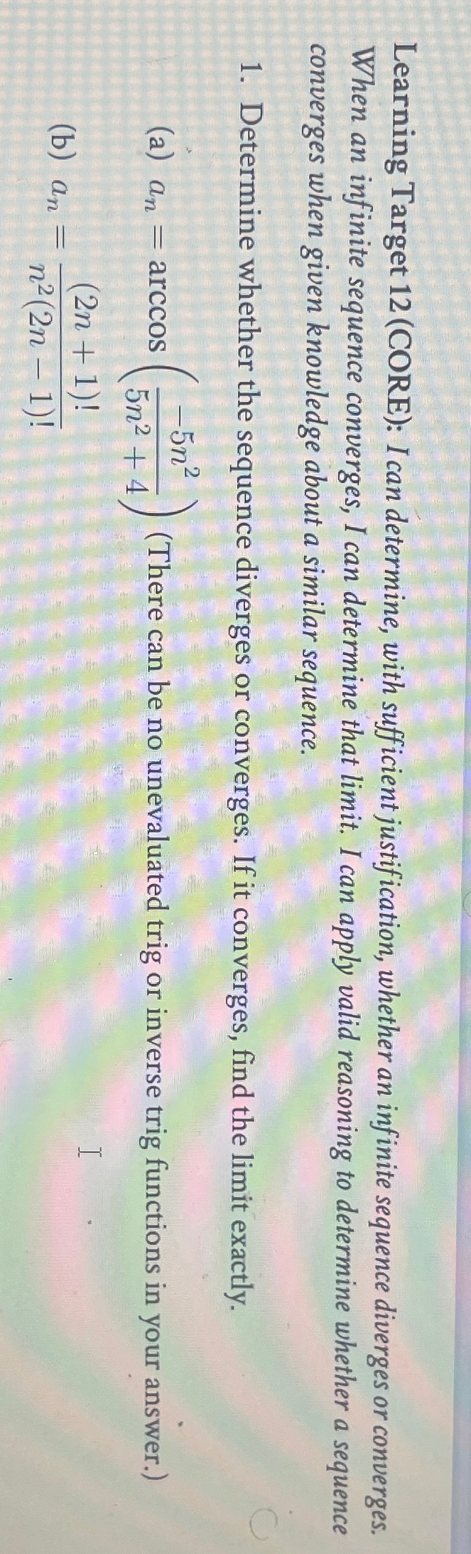 Solved Learning Target 12 (CORE): I can determine, with | Chegg.com