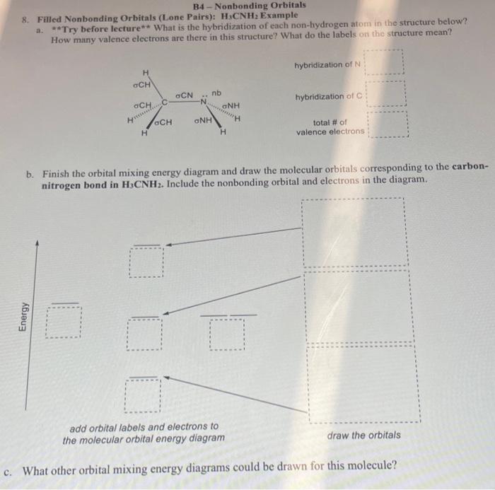 Solved B4 - Nonbonding Orbitals 8. Filled Nonbonding | Chegg.com