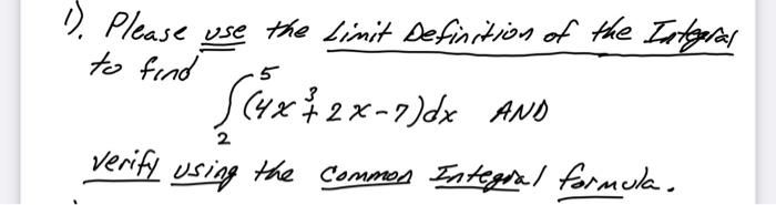 Solved 1). Please to find use the Limit Definition of the | Chegg.com