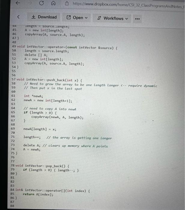 Solved 1. (a) See the file int Vector.h for a vector of ints | Chegg.com
