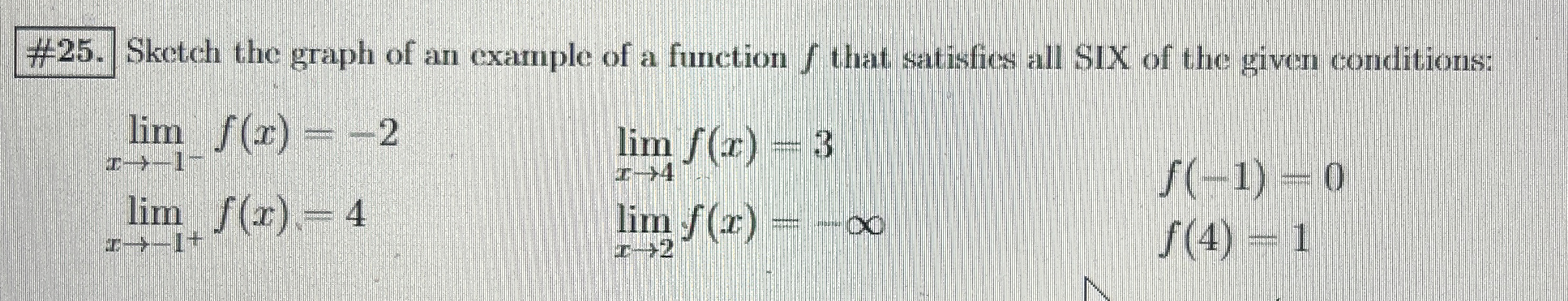 Solved #25. ﻿Sketch the graph of an example of a function f | Chegg.com