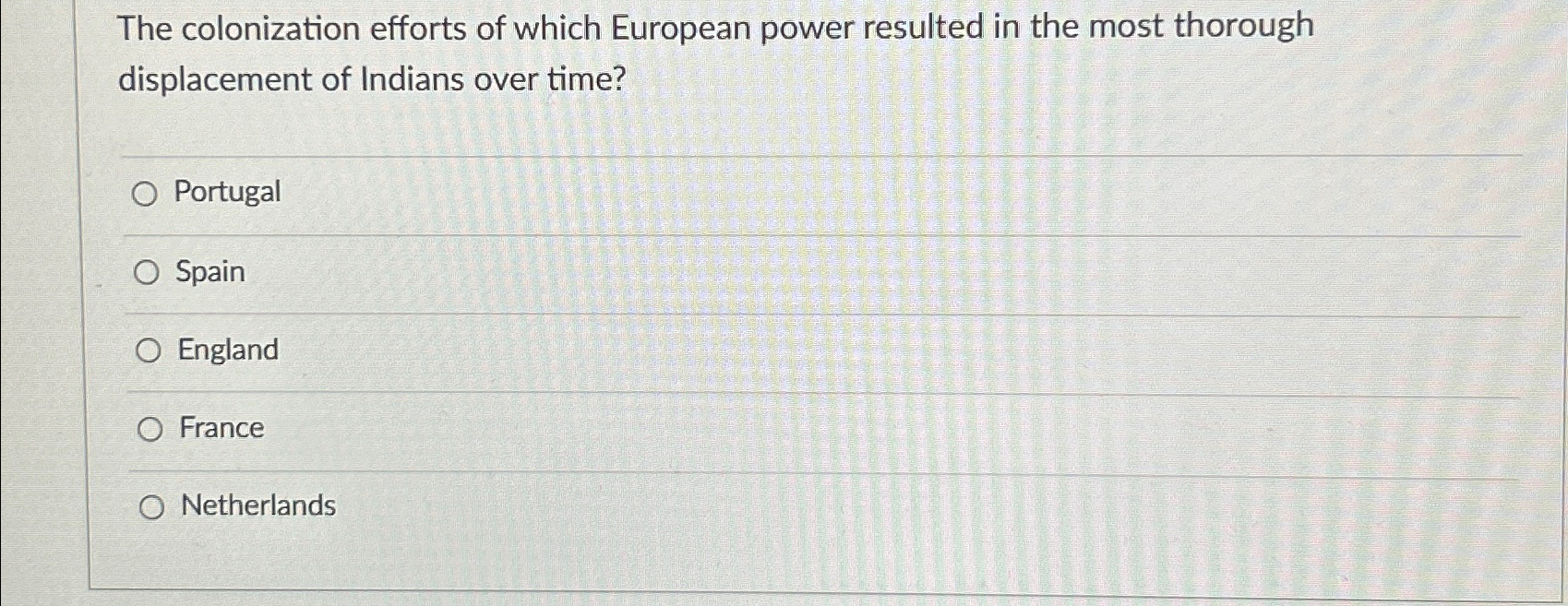 Solved The colonization efforts of which European power | Chegg.com