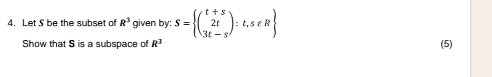 Solved Let S ﻿be the subset of R3 ﻿given by: | Chegg.com