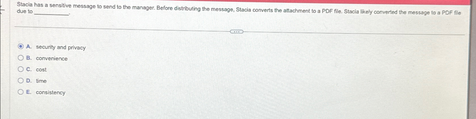 Stacia has a sensitive message to send to the | Chegg.com