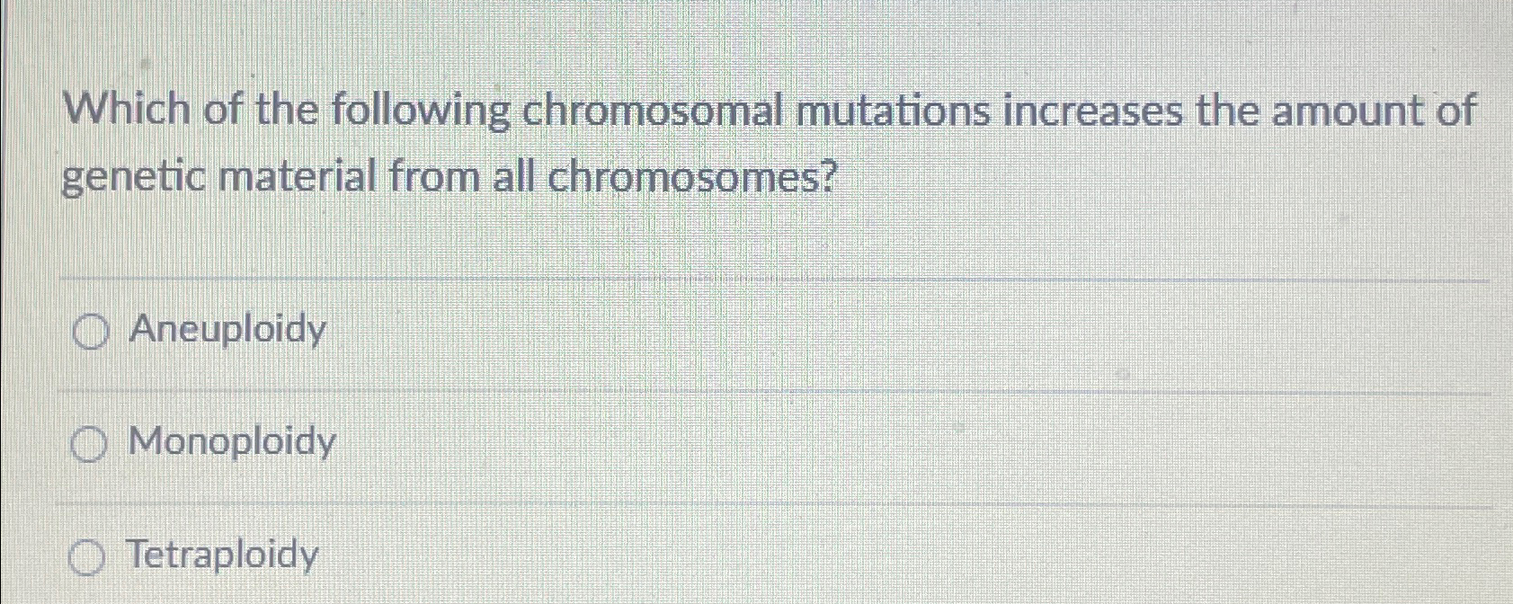 Solved Which of the following chromosomal mutations | Chegg.com