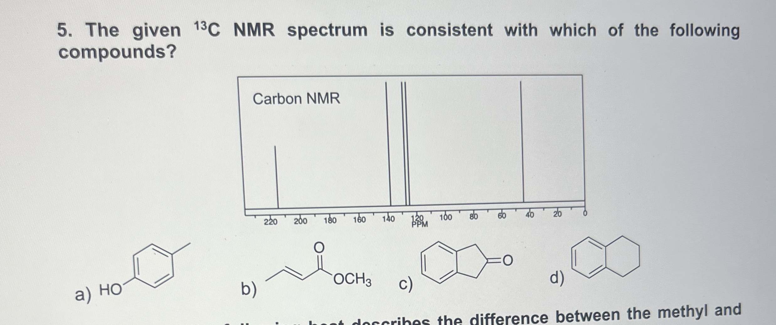 Solved The given ?13C ﻿NMR spectrum is consistent with which | Chegg.com