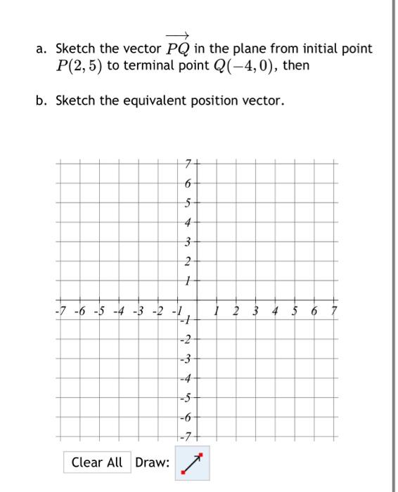 Solved a. Sketch the vector PQ in the plane from initial | Chegg.com