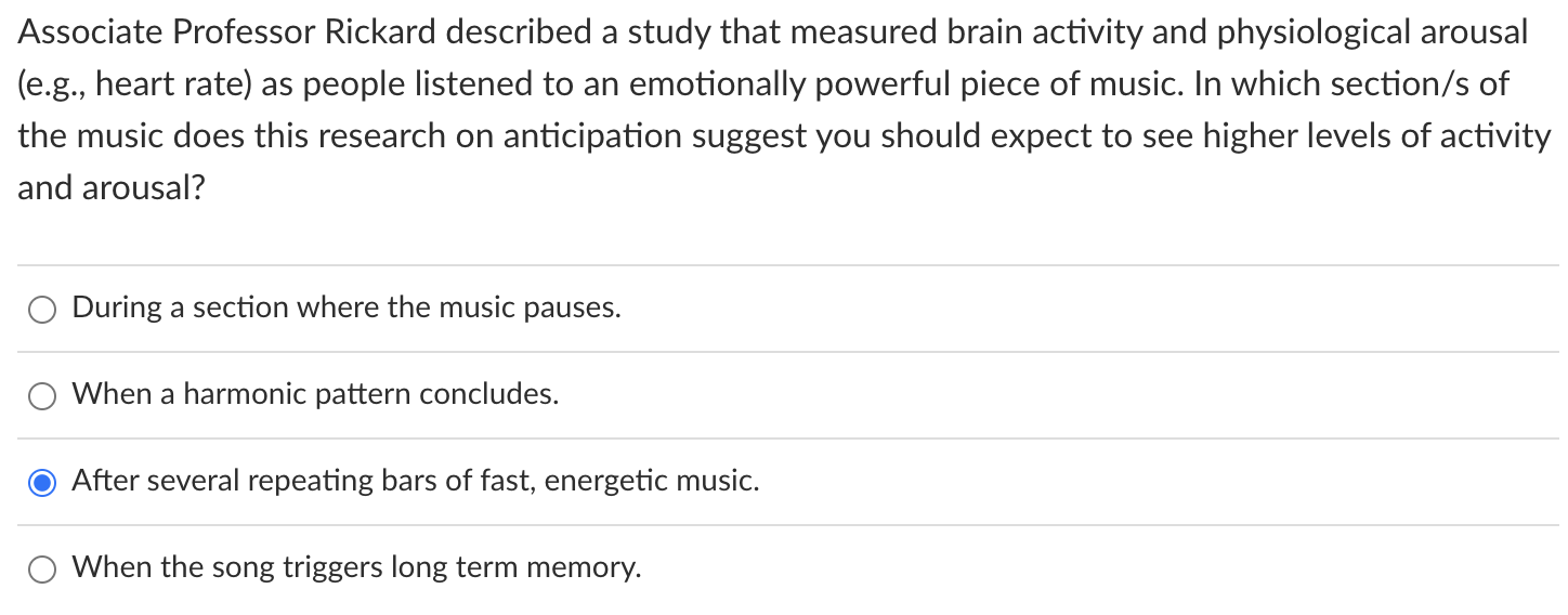 Solved Associate Professor Rickard described a study that | Chegg.com