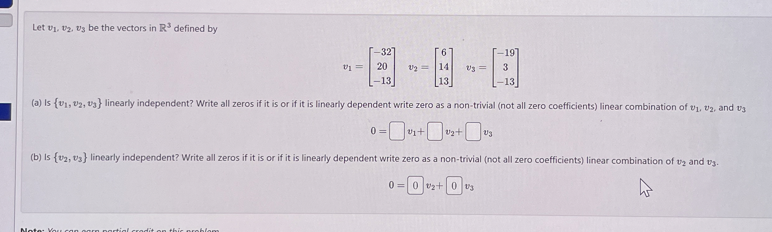 Solved Let v1,v2,v3 ﻿be the vectors in R3 ﻿defined | Chegg.com