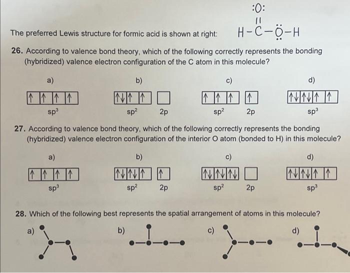 Solved The preferred Lewis structure for formic acid is | Chegg.com