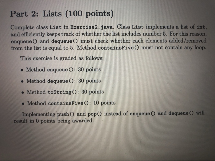 Solved Part 2: Lists (100 points) Complete class List in | Chegg.com