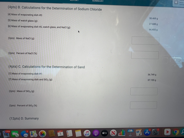 SUMMART Data And Report Submission - Separating | Chegg.com
