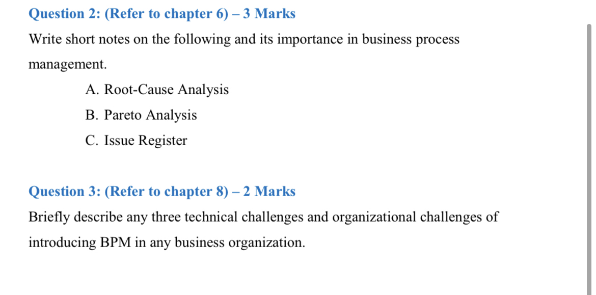 Solved Question 2: (Refer to chapter 6) - 3 ﻿MarksWrite | Chegg.com