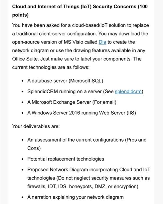 Solved Cloud and Internet of Things (loT) Security Concerns | Chegg.com