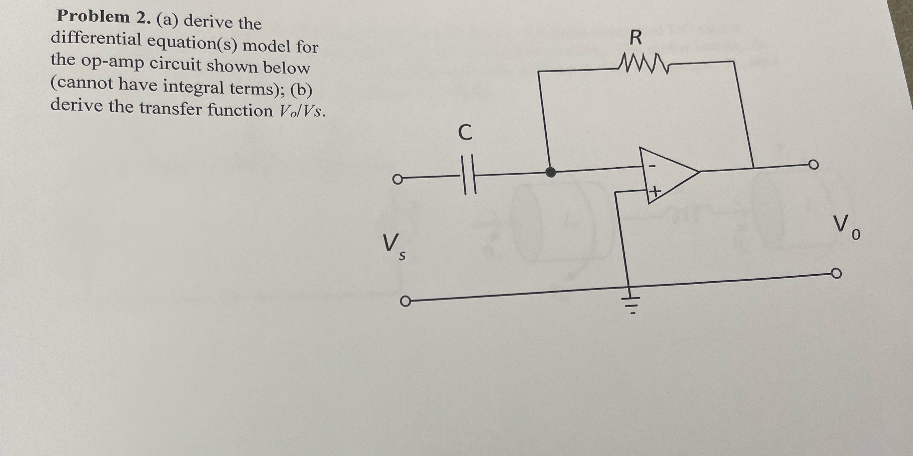 Solved Problem 2. (a) ﻿derive the differential equation(s) | Chegg.com