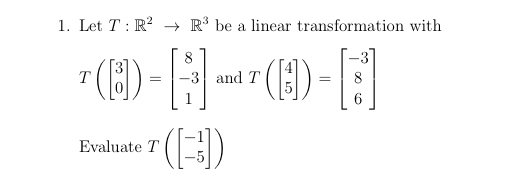 Solved Let T:R2→R3 ﻿be a linear transformation | Chegg.com