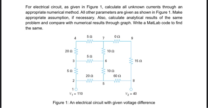 Solved For electrical circuit, as given in Figure 1, | Chegg.com