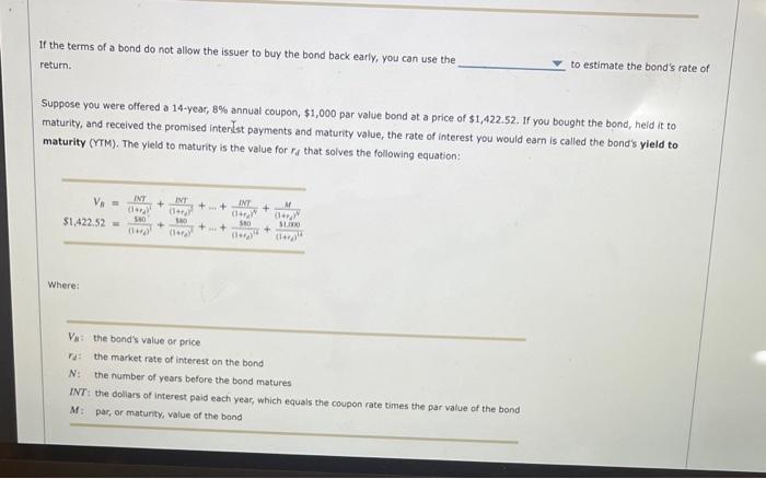 Solved If the terms of a bond do not allow the issuer to buy | Chegg.com