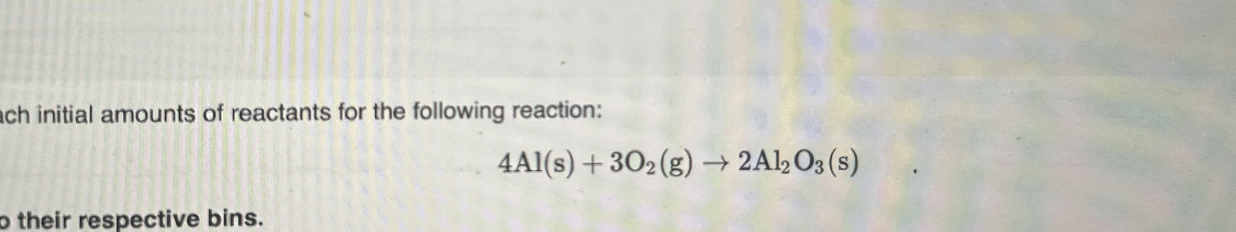 Solved initial amounts of reactants for the following | Chegg.com