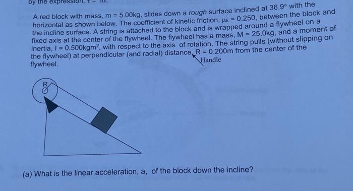 Solved A red block with mass, m=5.00 kg, slides down a rough | Chegg.com