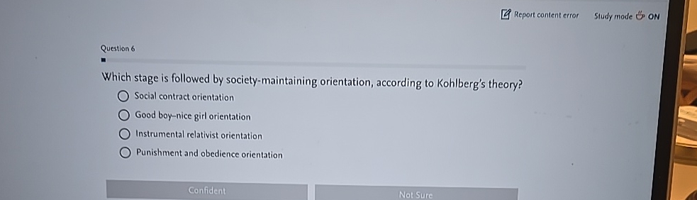 Solved Report content error Study mode "f ONQuestion 6Which | Chegg.com
