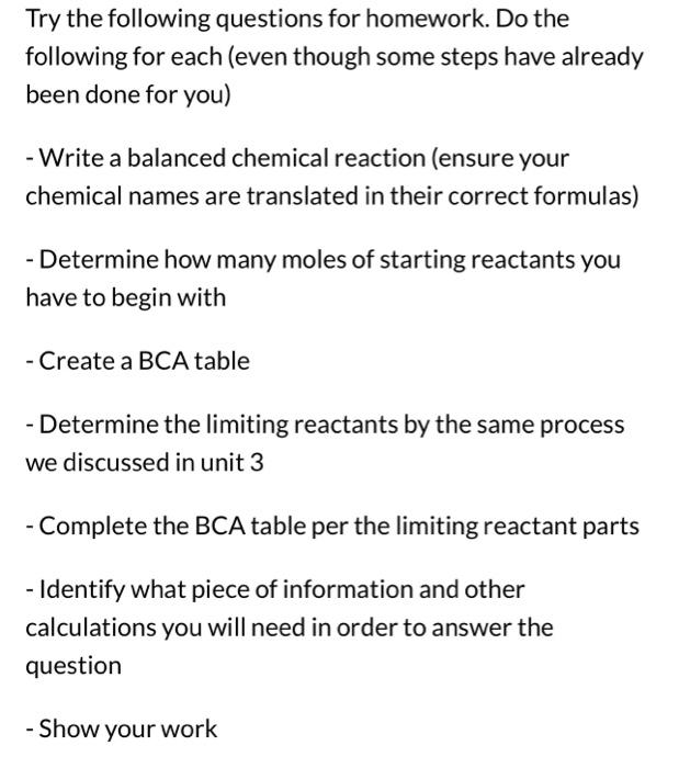Solved Try the following questions for homework. Do the | Chegg.com