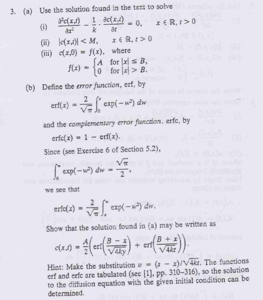 Solved 3. (a) Use the solution found in the text to solve) | Chegg.com