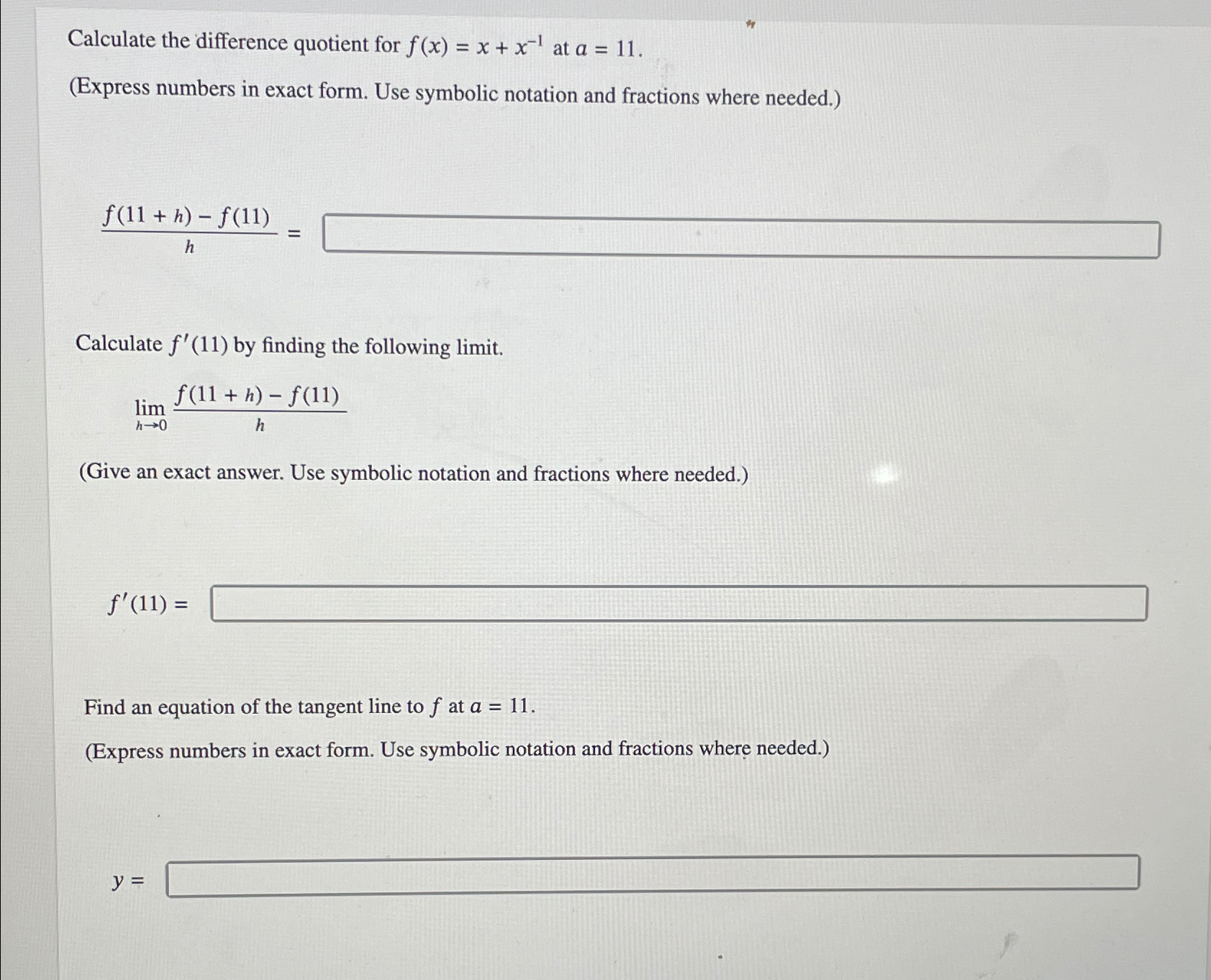 Solved Calculate the difference quotient for f(x)=x+x-1 ﻿at | Chegg.com