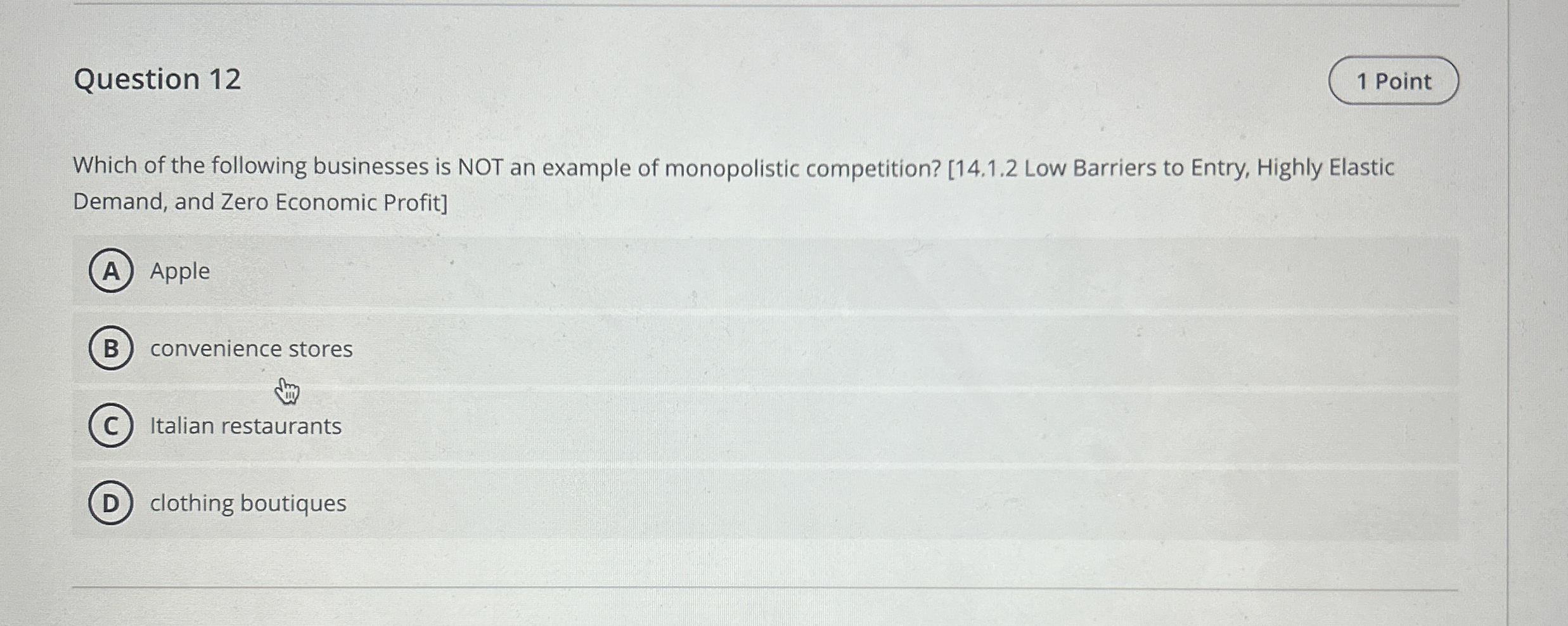 Solved Question 121 ﻿PointWhich of the following businesses | Chegg.com