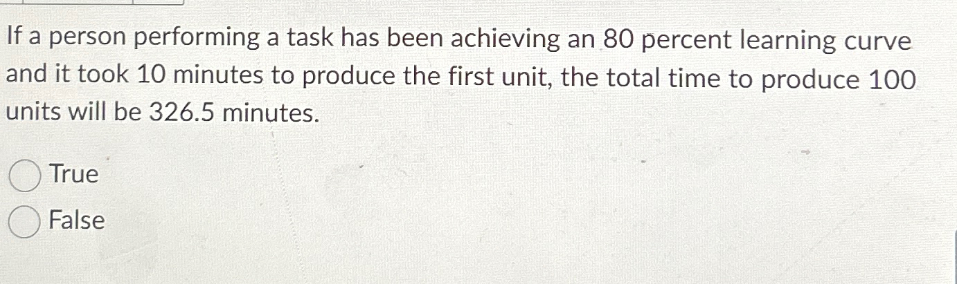 Solved If a person performing a task has been achieving an | Chegg.com