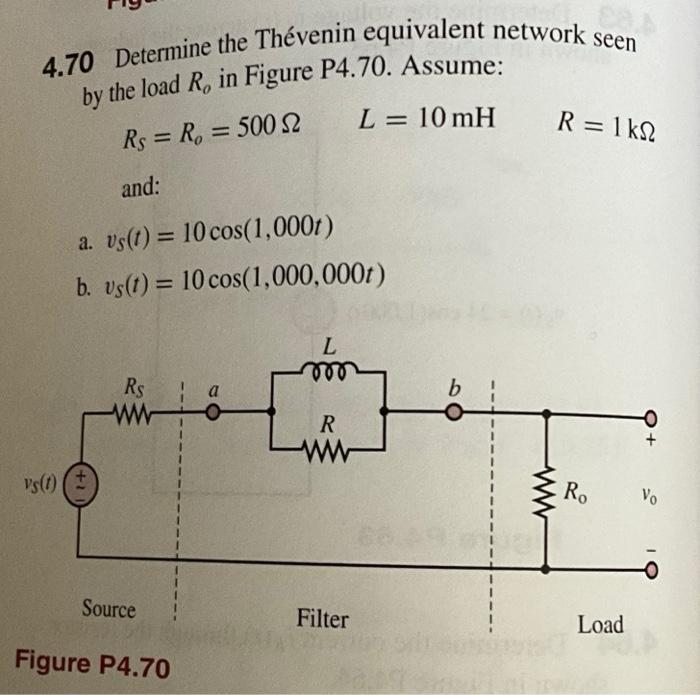 Solved 4.70 Determine the Thévenin equivalent network seen | Chegg.com