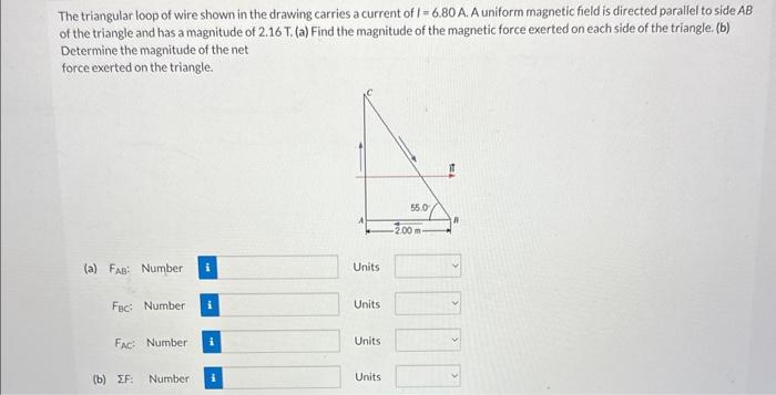 Solved The triangular loop of wire shown in the drawing | Chegg.com