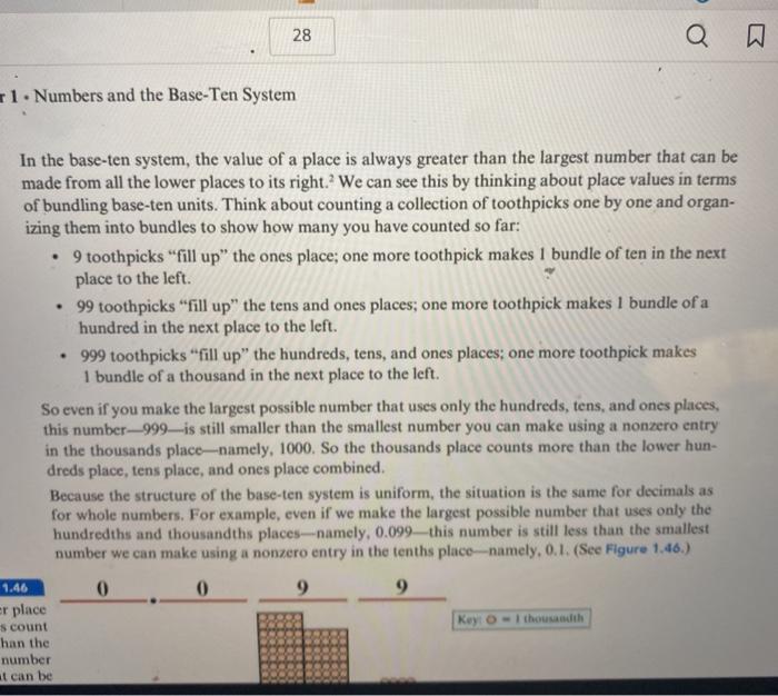 Solved 28 Q Σ 1. Numbers and the Base-Ten System In the | Chegg.com