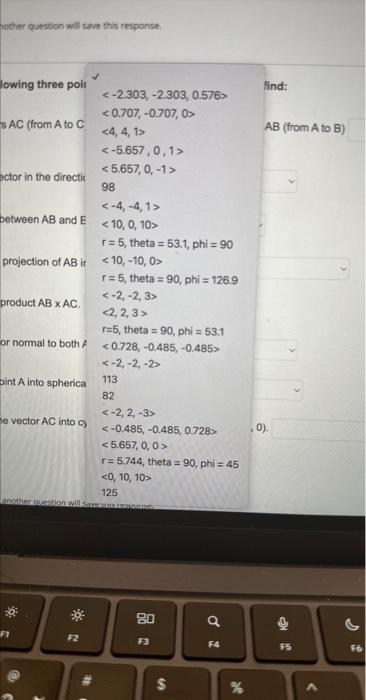 Solved Given the following three points A(3,4,0),B(1,2,3) | Chegg.com