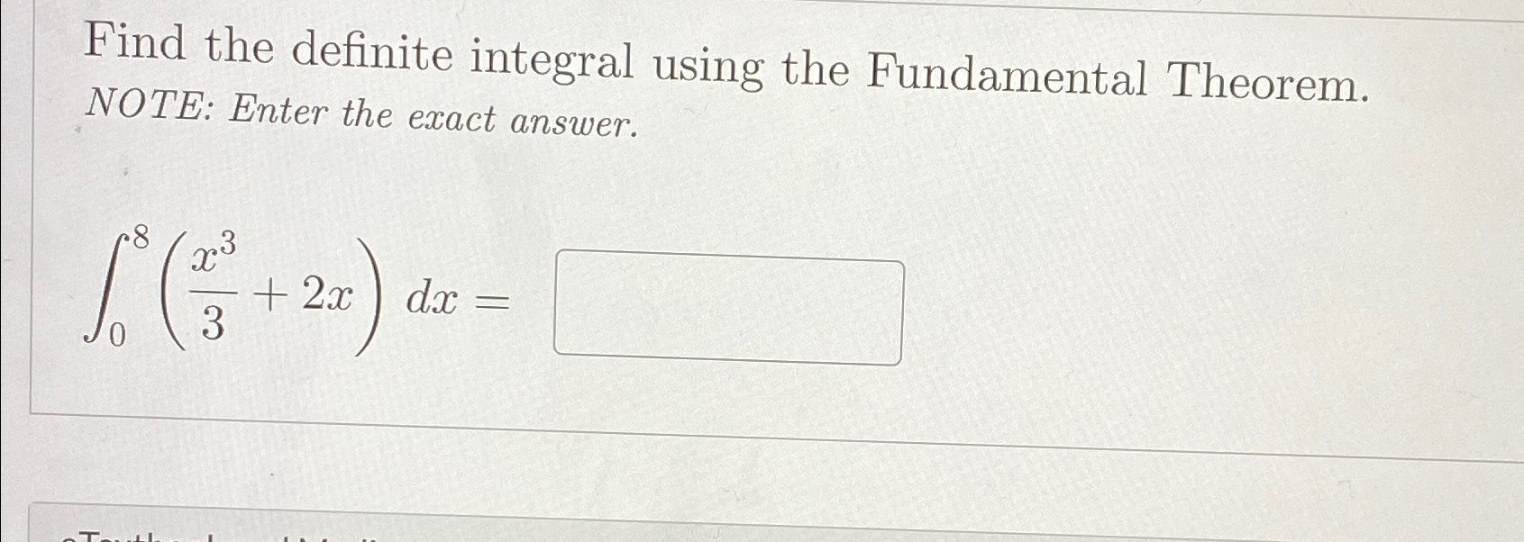 Solved Find the definite integral using the Fundamental | Chegg.com
