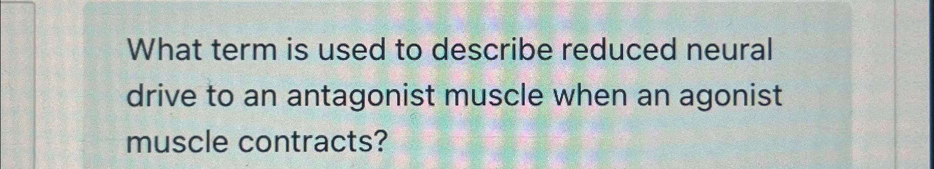 Solved What term is used to describe reduced neural drive to | Chegg.com