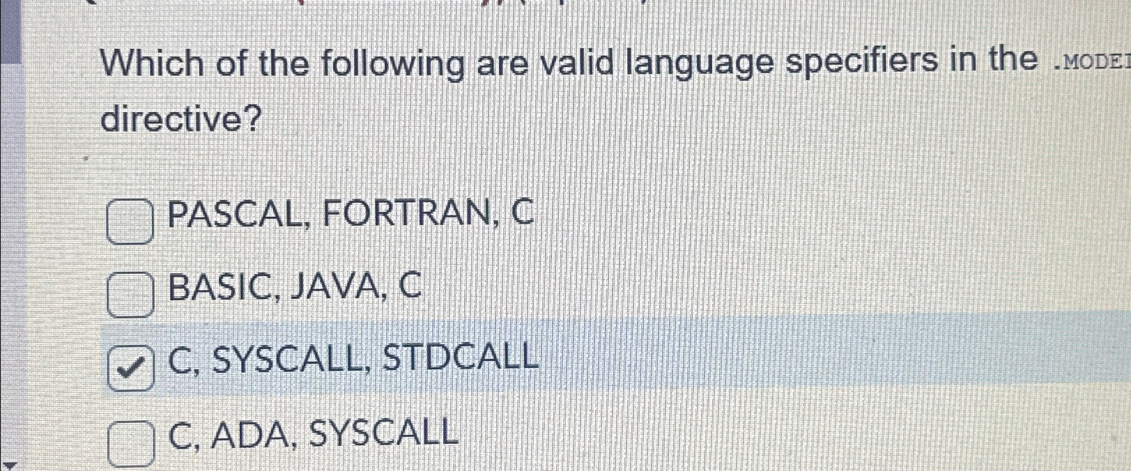 Solved Which of the following are valid language specifiers | Chegg.com