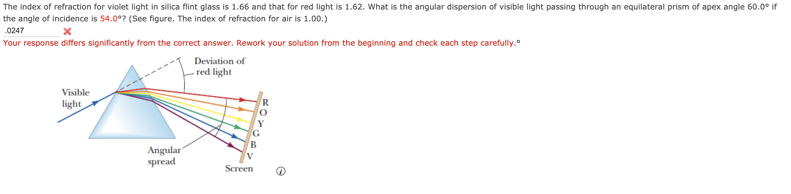 Solved The index of refraction for violet light in silica | Chegg.com