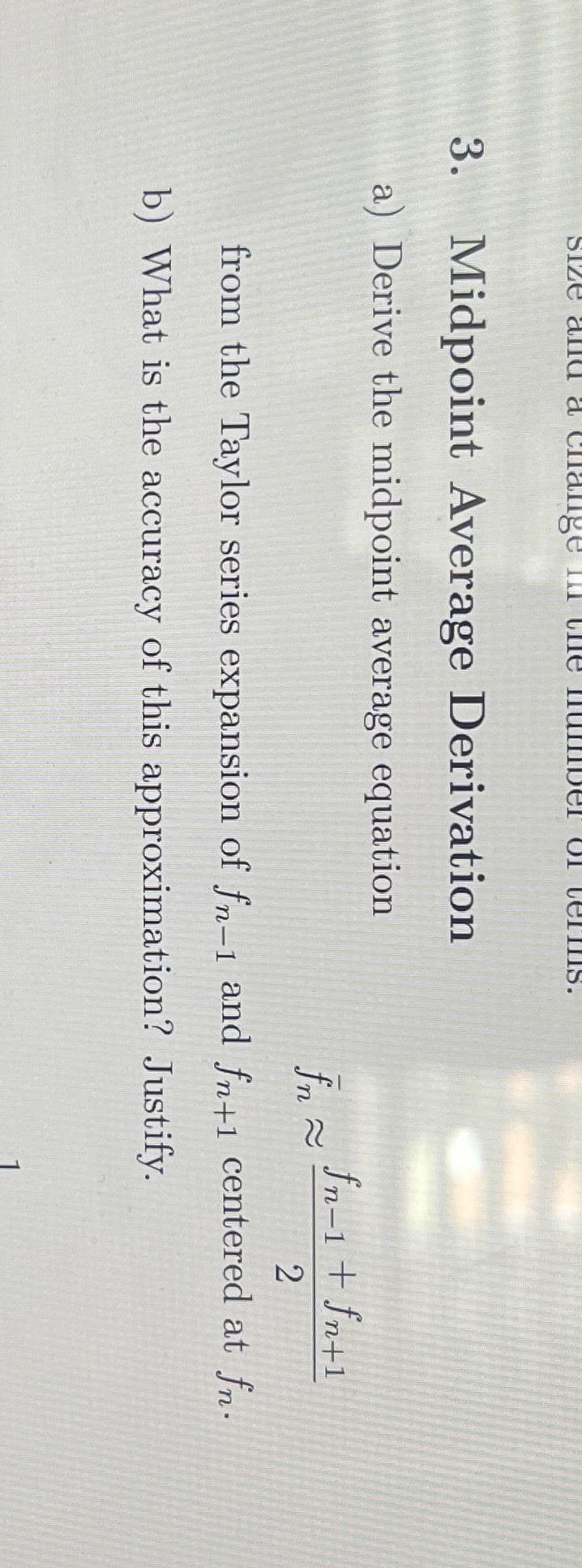 Solved Midpoint Average Derivationa) ﻿Derive the midpoint | Chegg.com