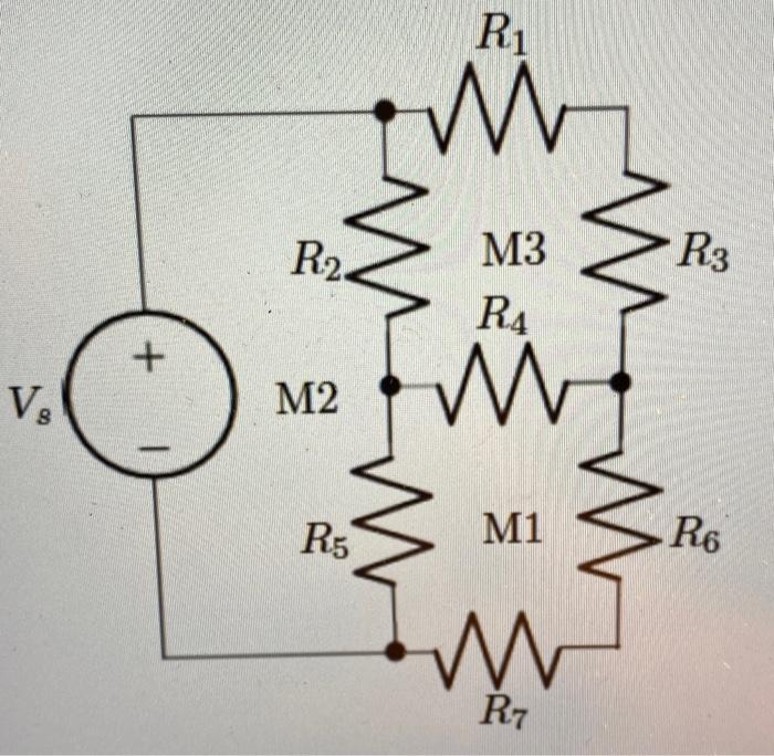 Solved For mesh 1 (M1), mesh 2 (M2), and mesh 3 (M3). | Chegg.com