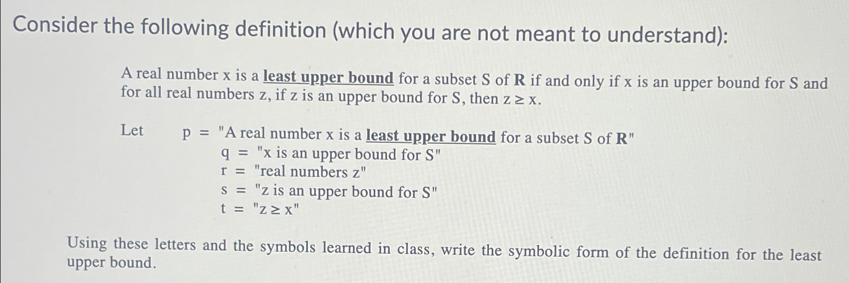 Solved Consider the following definition (which you are not | Chegg.com