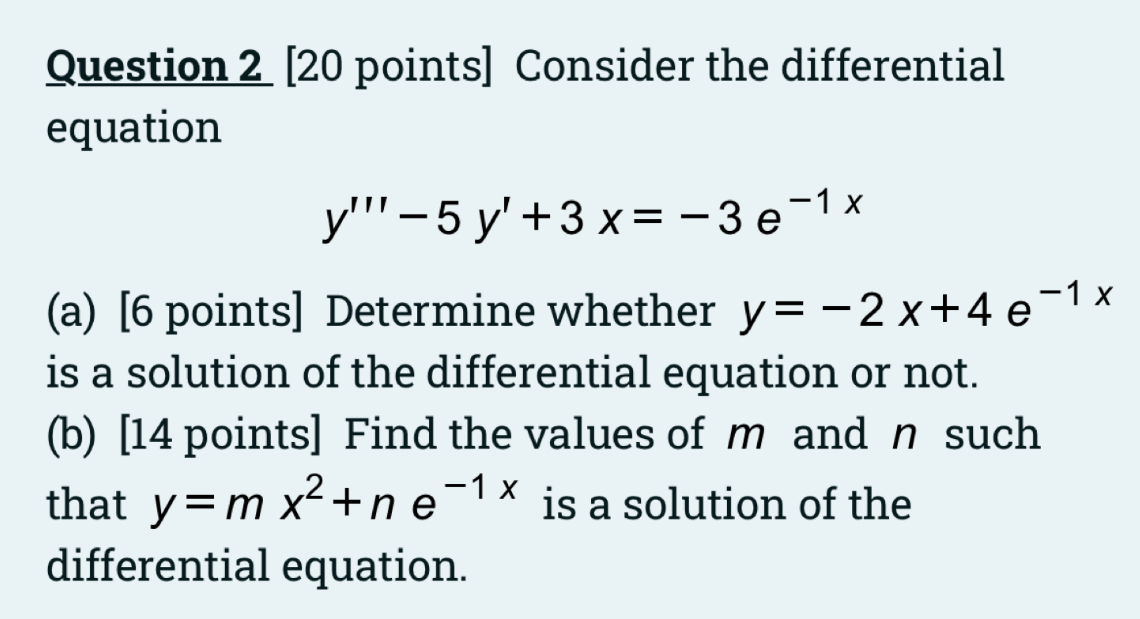 Solved Question 2 [20 ﻿points] ﻿Consider the | Chegg.com