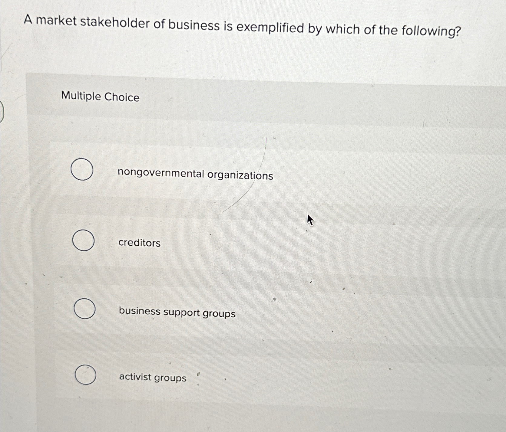 Solved A market skA market stakeholder of business is | Chegg.com