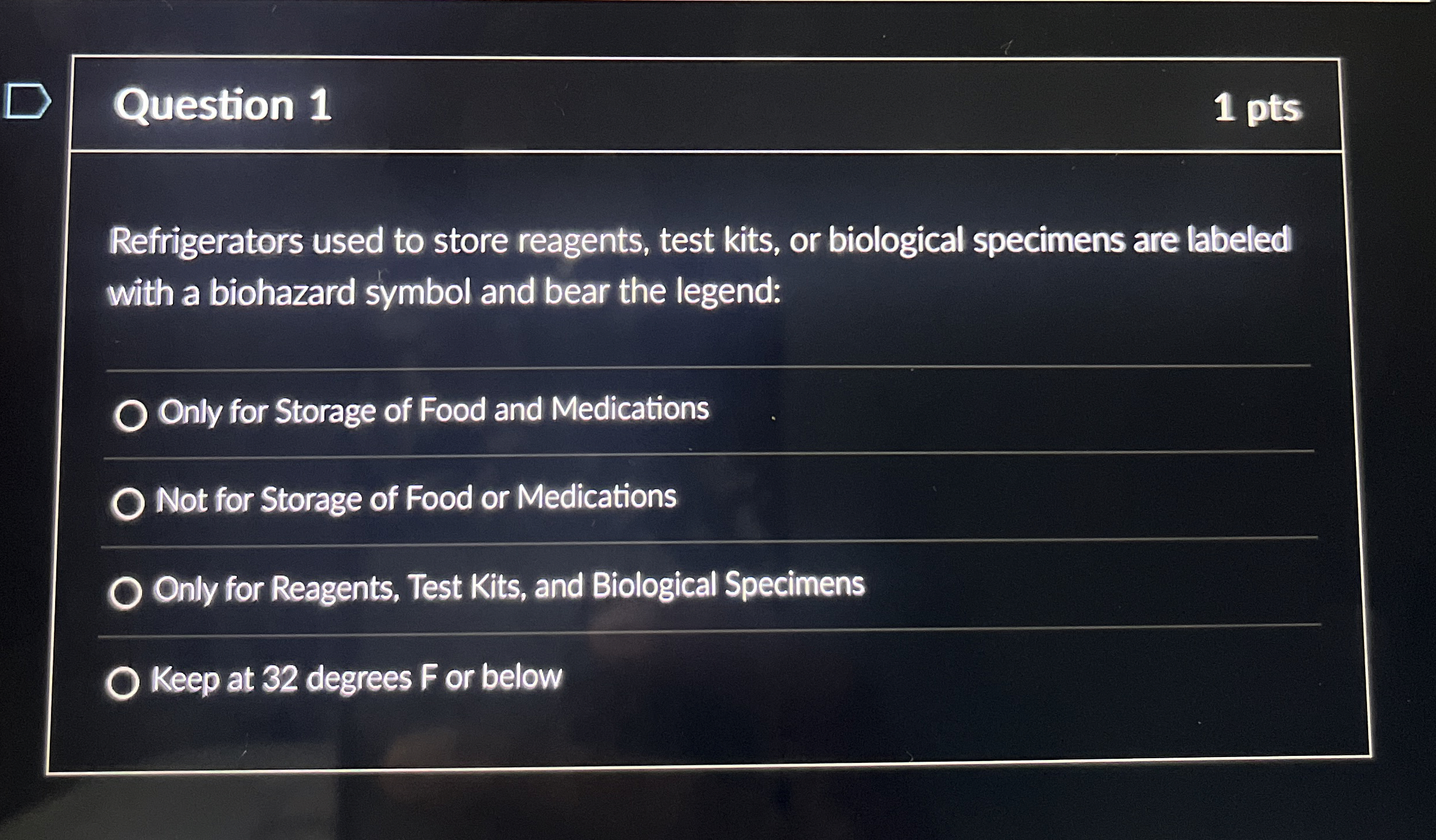 Solved Question 11 ﻿ptsRefrigerators used to store reagents, | Chegg.com